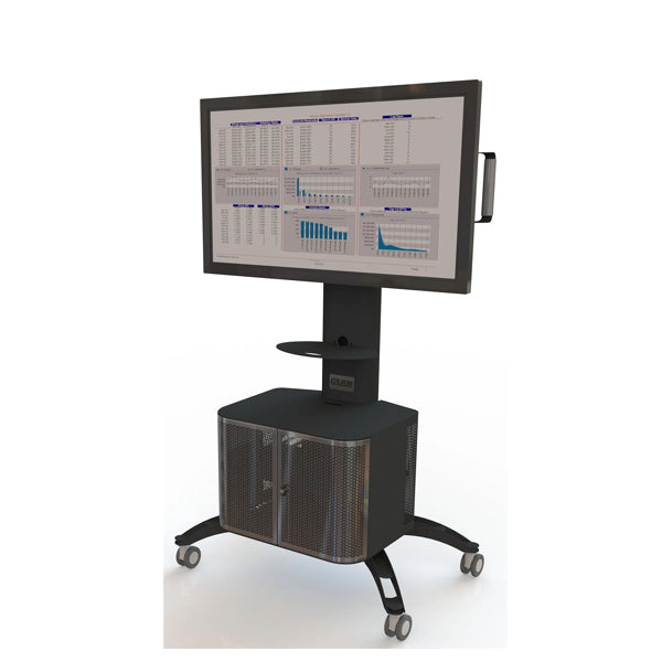 Gilkon Mobile Screen Stand with Cabinet - VESA 400 x 400, Max 60kgs ...